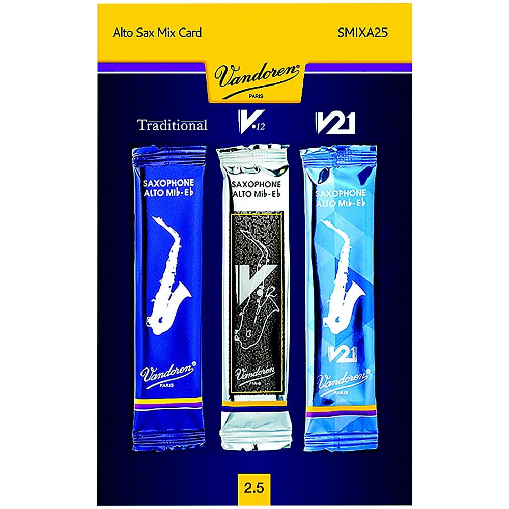 Vandoren Alto Saxophone Mix Card; Includes 1 each Traditional, V12 and V21 2.5 - Walmart.com
