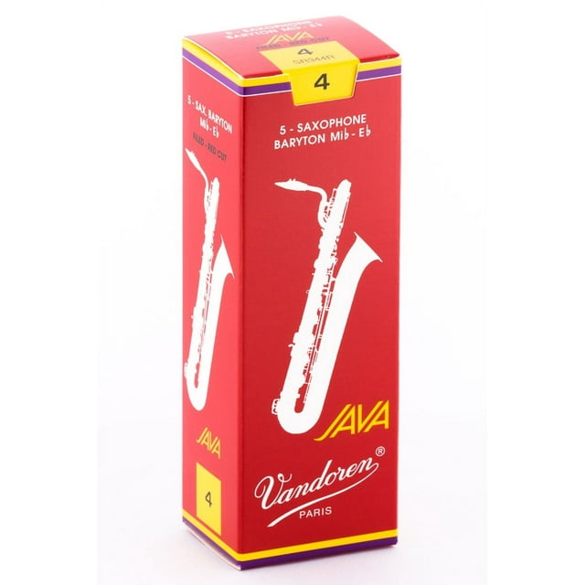Vandoren Bari Sax Java Red Reeds Strength #4; Box of 5 - Walmart.com