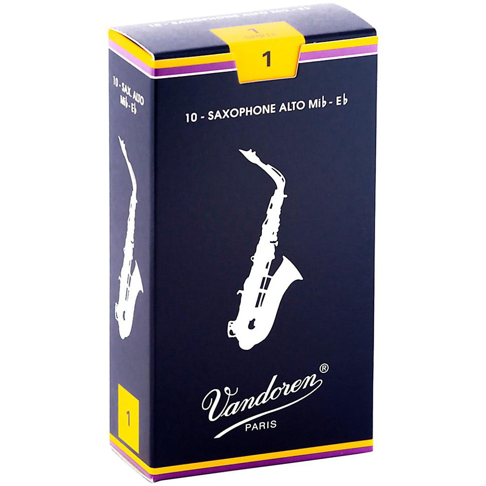 Vandoren SR21 Traditional Alto Saxophone Reeds Strength 1 Box of 10 ...