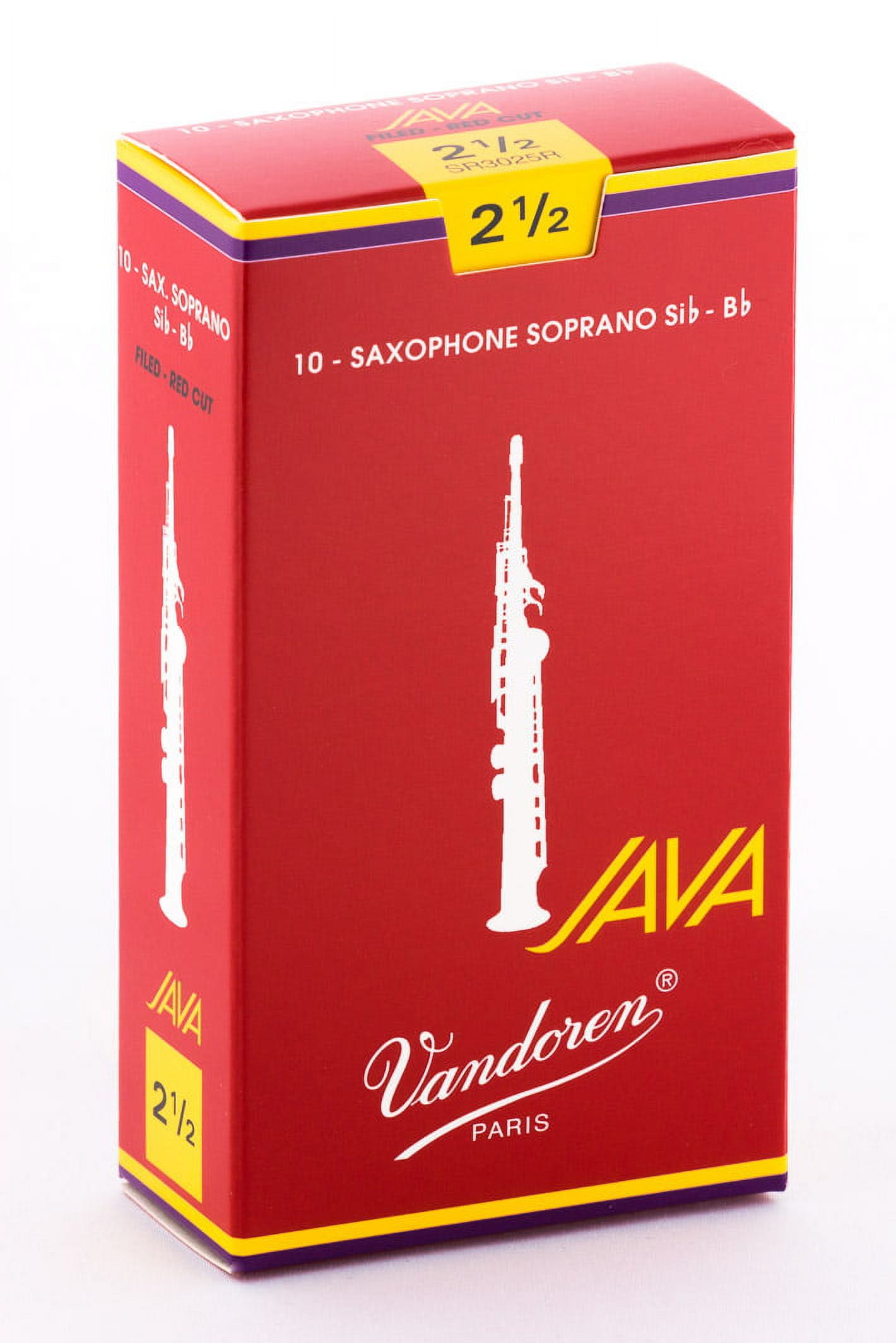 Vandoren Soprano Sax Java Red Reeds Strength #2.5; Box of 10 - Walmart.com
