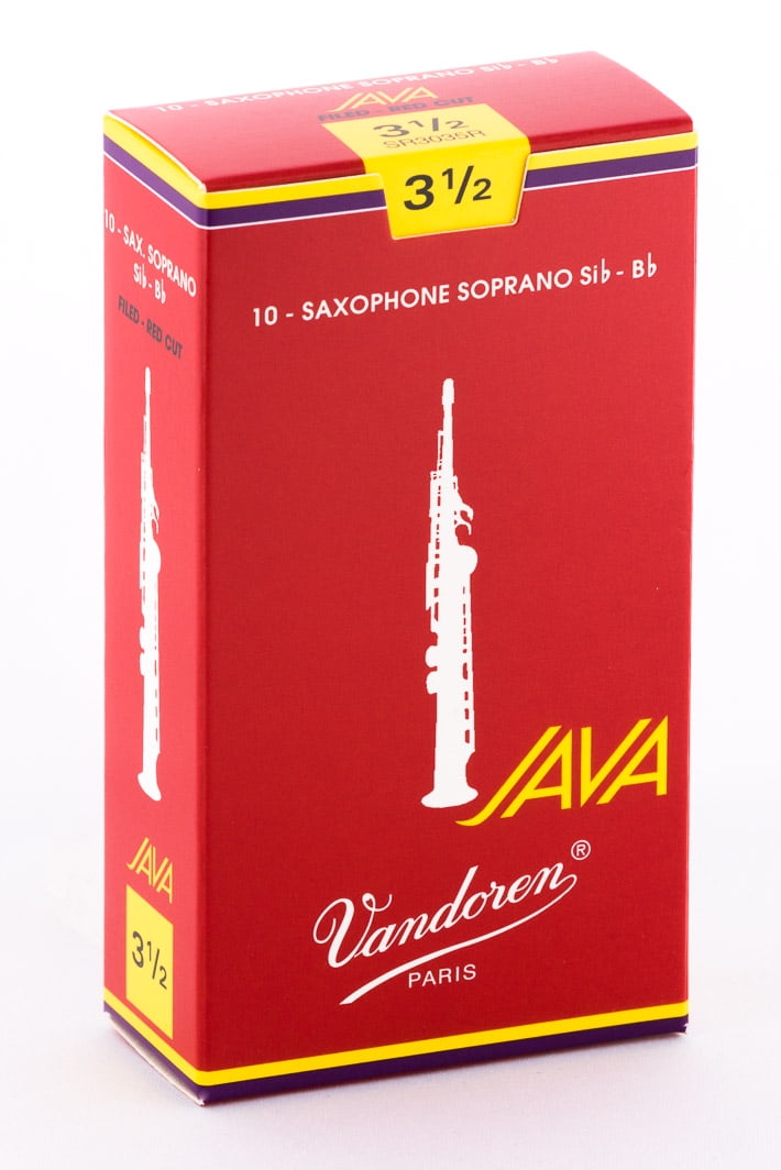 Vandoren Soprano Sax Java Red Reeds Strength #3.5; Box of 10 - Walmart.com