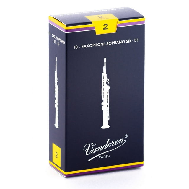Vandoren Soprano Sax Traditional Reeds Strength #2; Box of 10 - Walmart.com