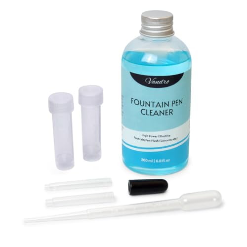 Vandro Fountain Pen Cleaning Flush Kit - 200 ml High Power Fountain Pen ...