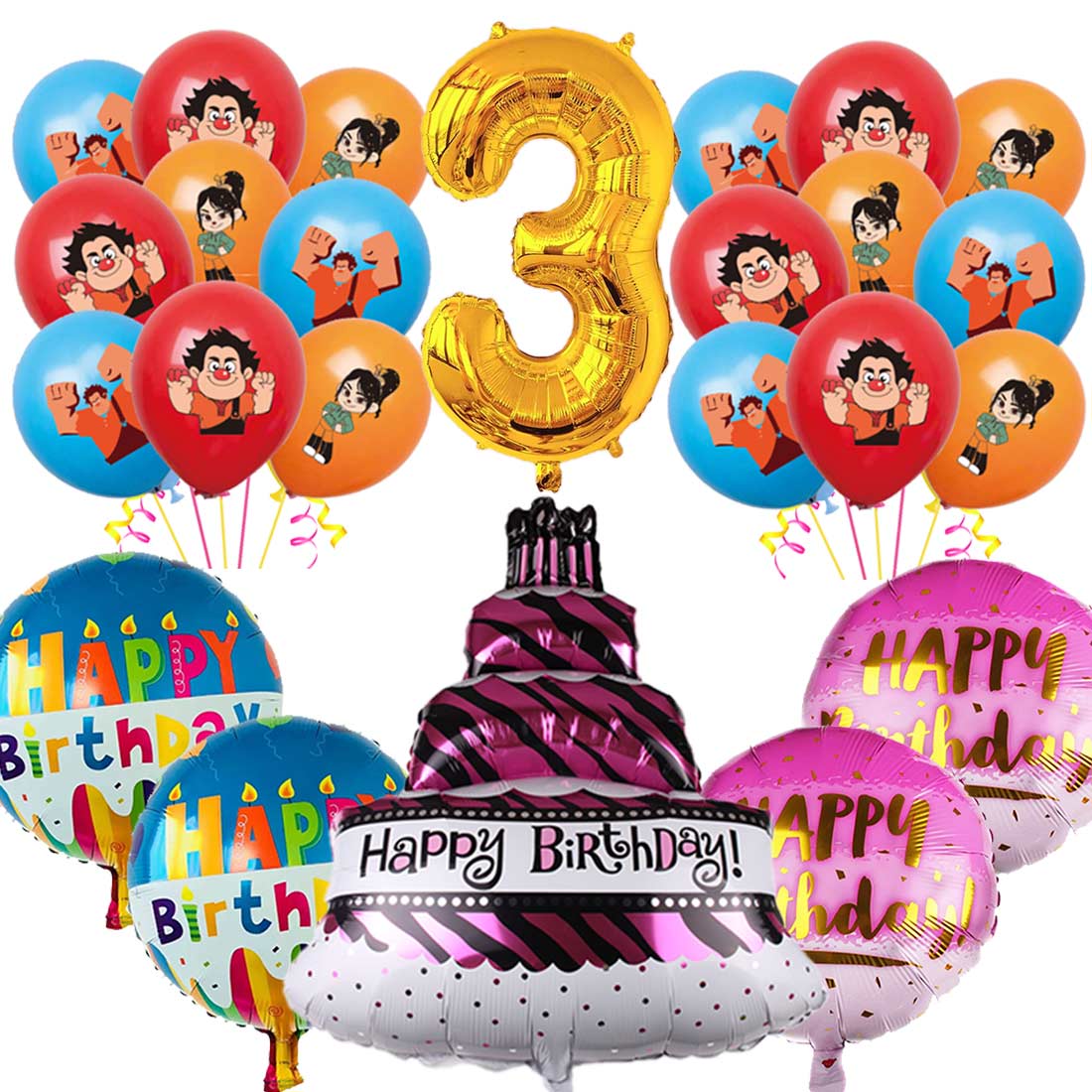 Vanellope Balloons Party Supplies 3rd Big Number Decorations Decor Kit ...