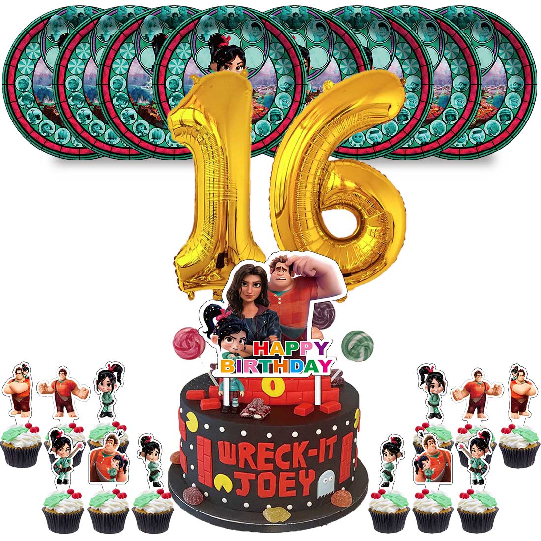 Vanellope Birthday 16th Cups Party Supplies Plates Fans Decorations ...