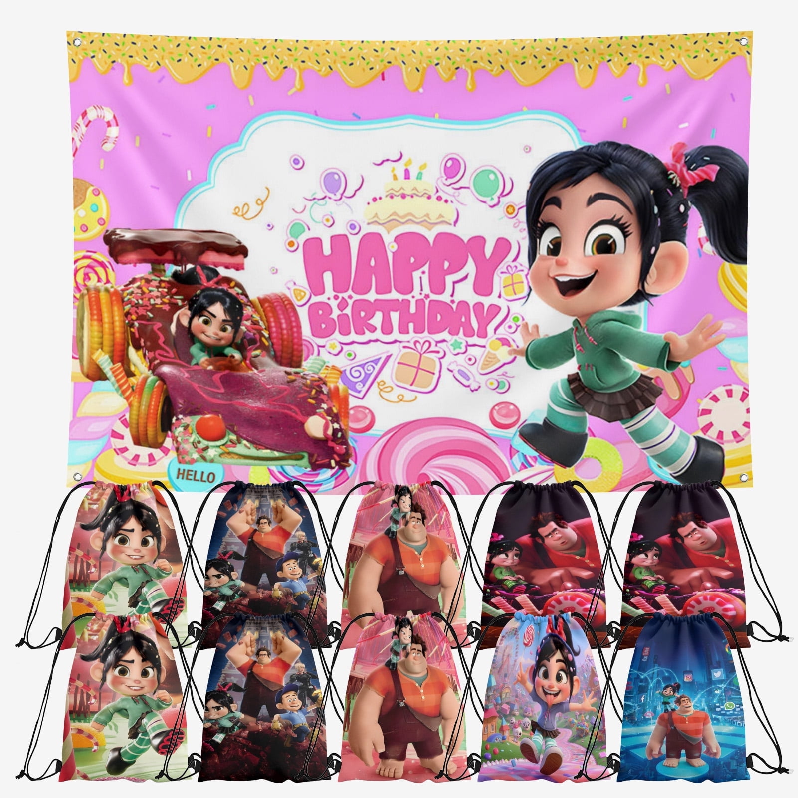 Vanellope Wreck-It Ralph Birthday Party Supplies,10 Pieces Vanellope ...