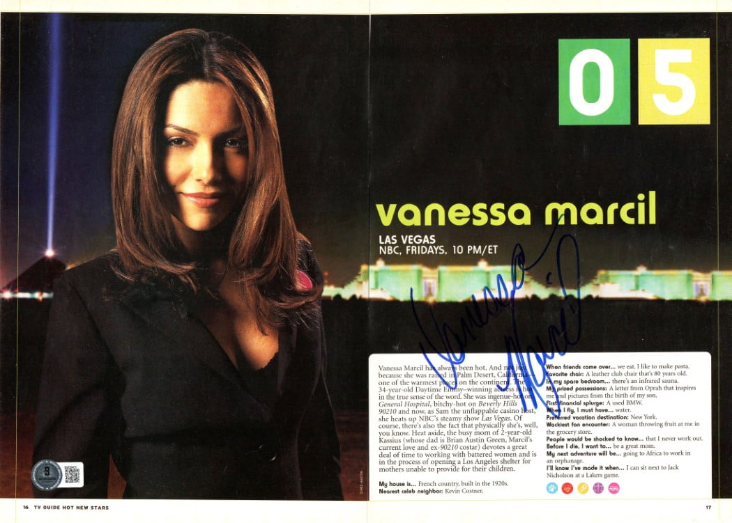 Vanessa Marcil Signed Autographed Magazine Photo Las Vegas Sam BAS ...