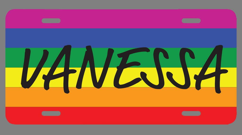 Vanessa Name Pride Flag Style License Plate Tag Vanity Novelty Metal ...