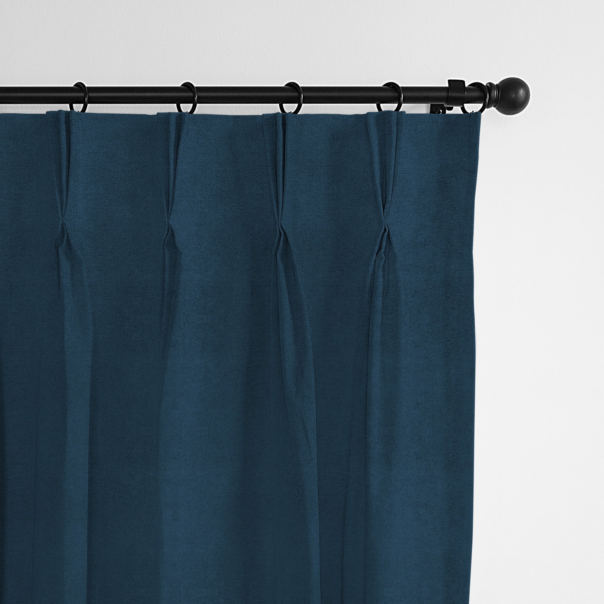 Vanessa Navy Pinch Pleat Drapery Panel - Pair 20"x84" - Walmart.com