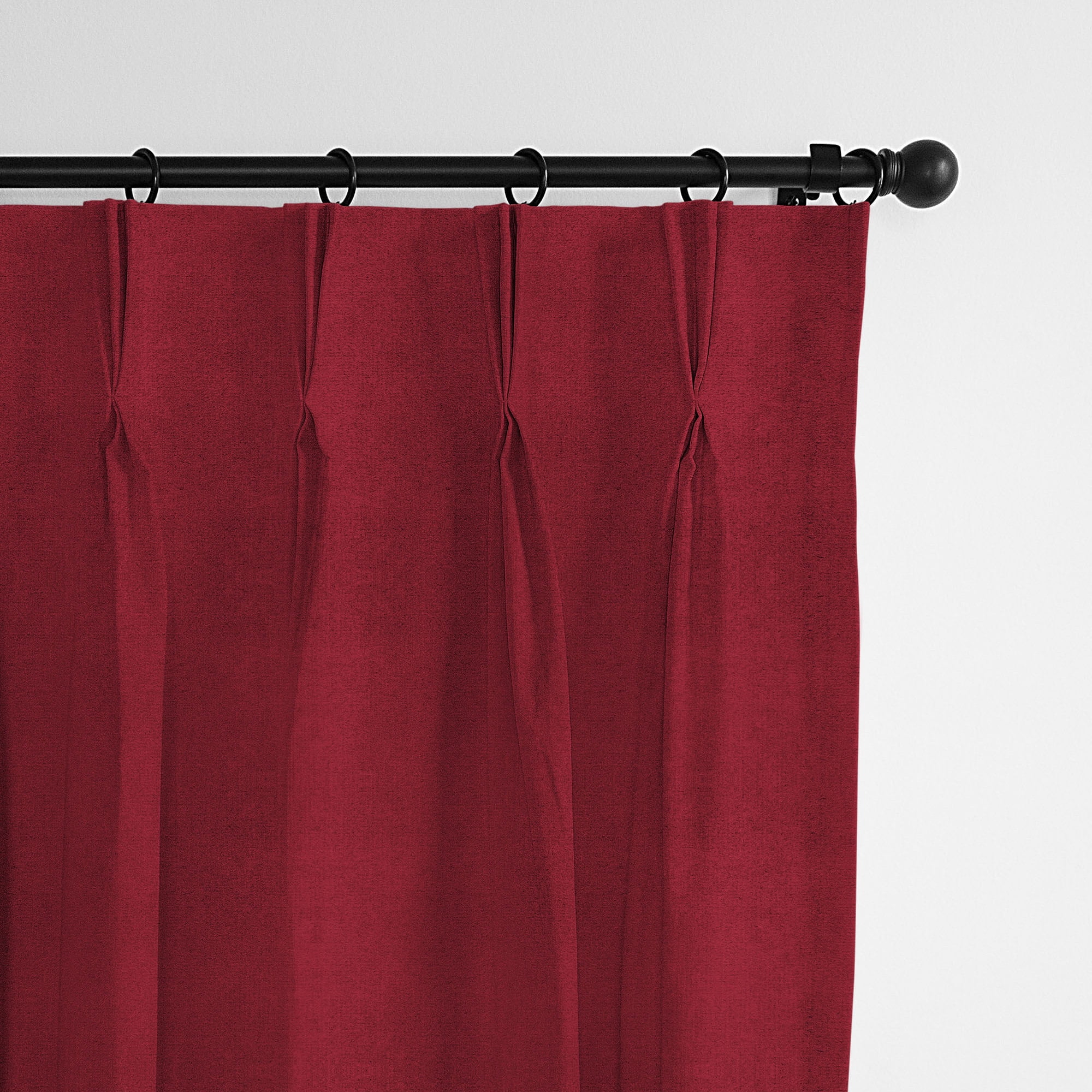Vanessa Red Pinch Pleat Drapery Panel - Pair 20"x120" - Walmart.com