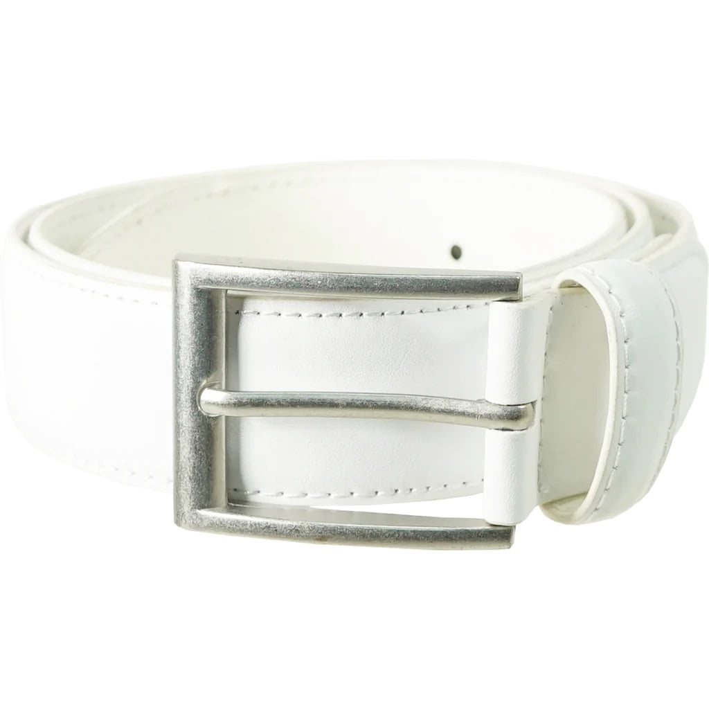 Vangelo Men Classic Dress Belt in Gift Box White Male Belt Width 3.5CM Size 58