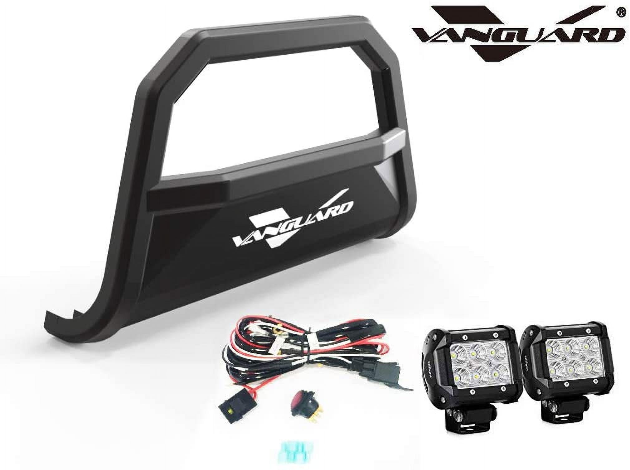 Vanguard Black Powdercoat Optimus Wide Bull Bar 2.5in Cube LED Kit ...
