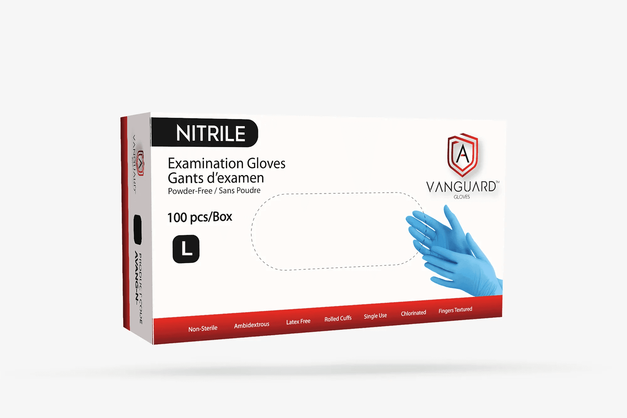 Vanguard Blue Nitrile Exam Gloves, Latex & Powder-Free Disposable Glove ...