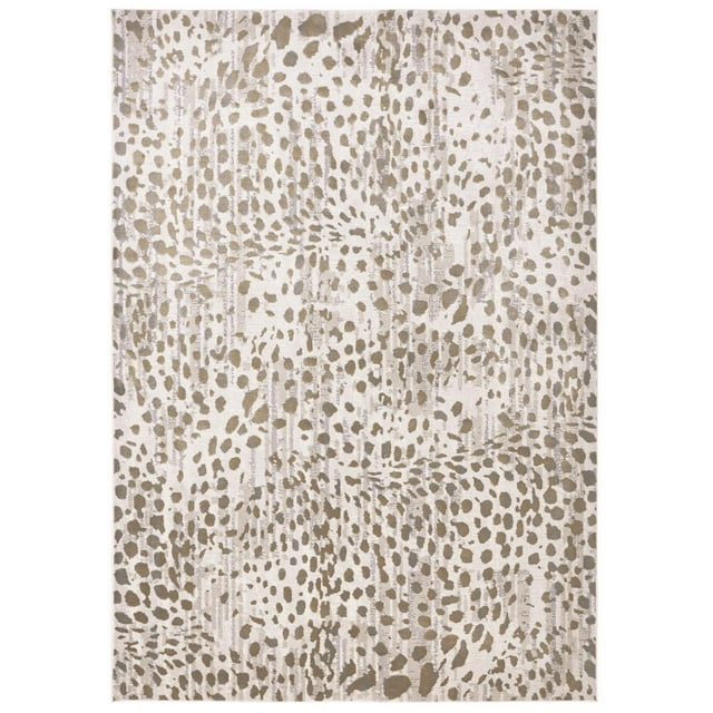 Vanhorn Metallic Animal Print Rug, Brown/Ivory, 5ft x 8ft Area Rug ...