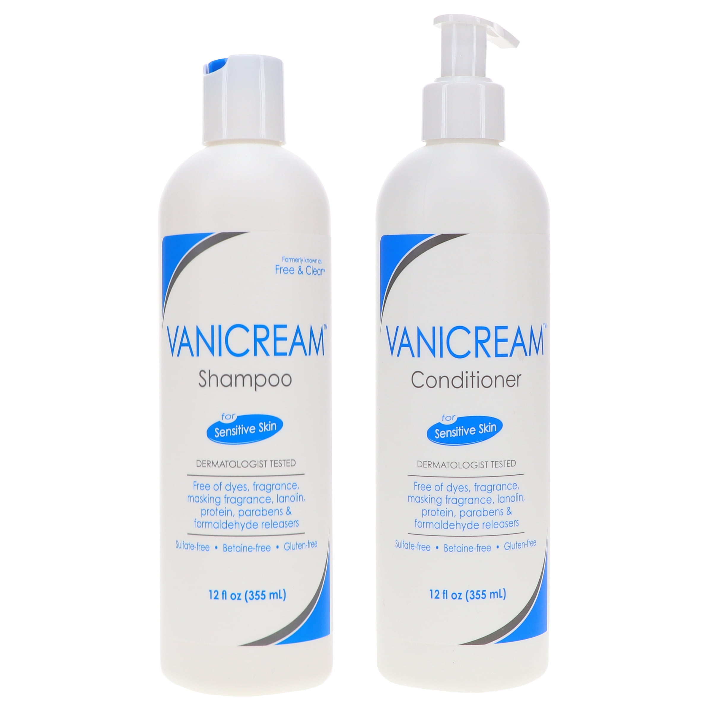 Vanicream Free & Clear Hair Shampoo and Conditioner Combo for Sensitive ...