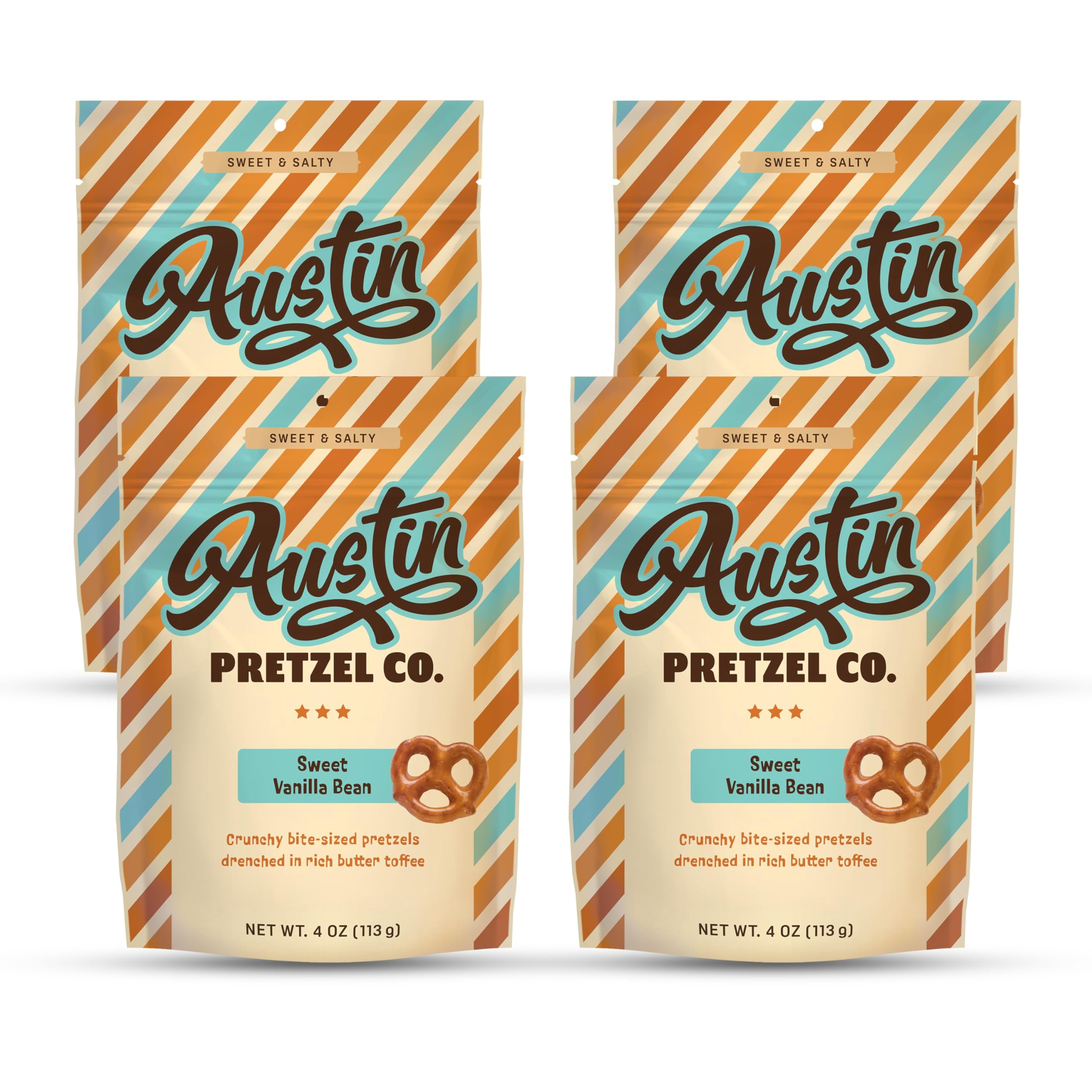 Vanilla Bean Flavor Pretzels YYF14 - 4 Oz Gourmet Snack, Crunchy Bite ...