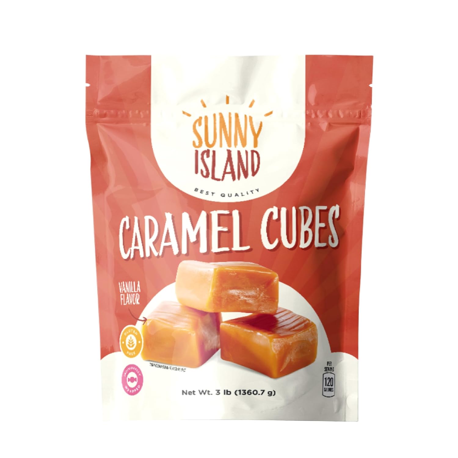 Vanilla Caramel Cubes Candy, Individually Wrapped Soft Delights, 3 ...