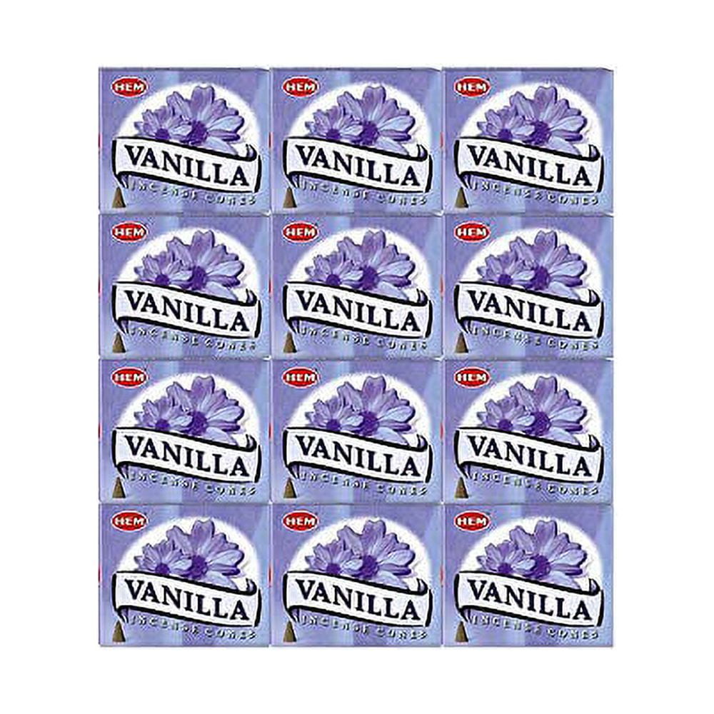 Vanilla - Case of 12 Boxes, 10 Cones Each - HEM Incense From India ...