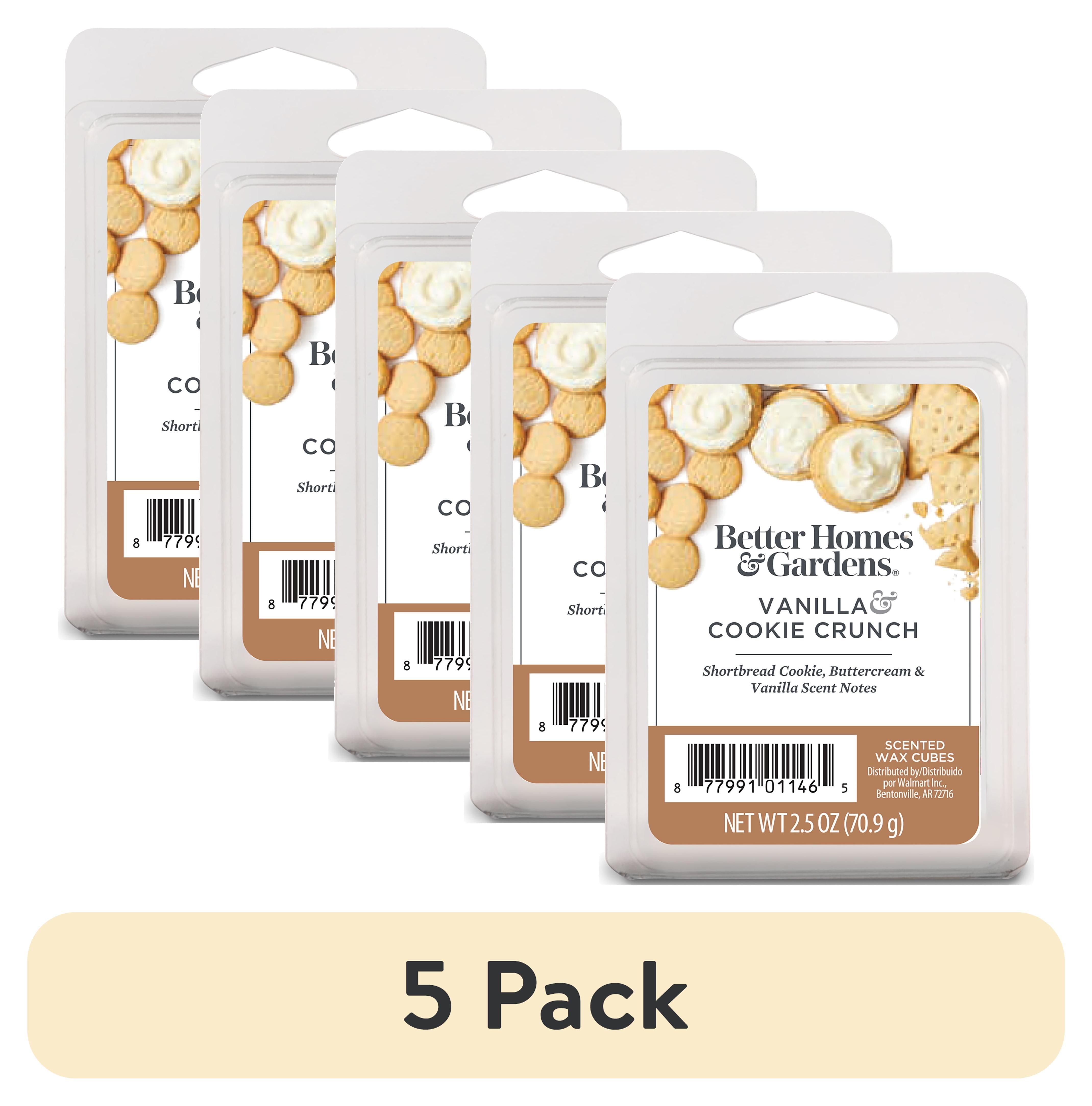 (5 pack) Vanilla Cookie Crunch Scented Wax Melts, Better Homes ...