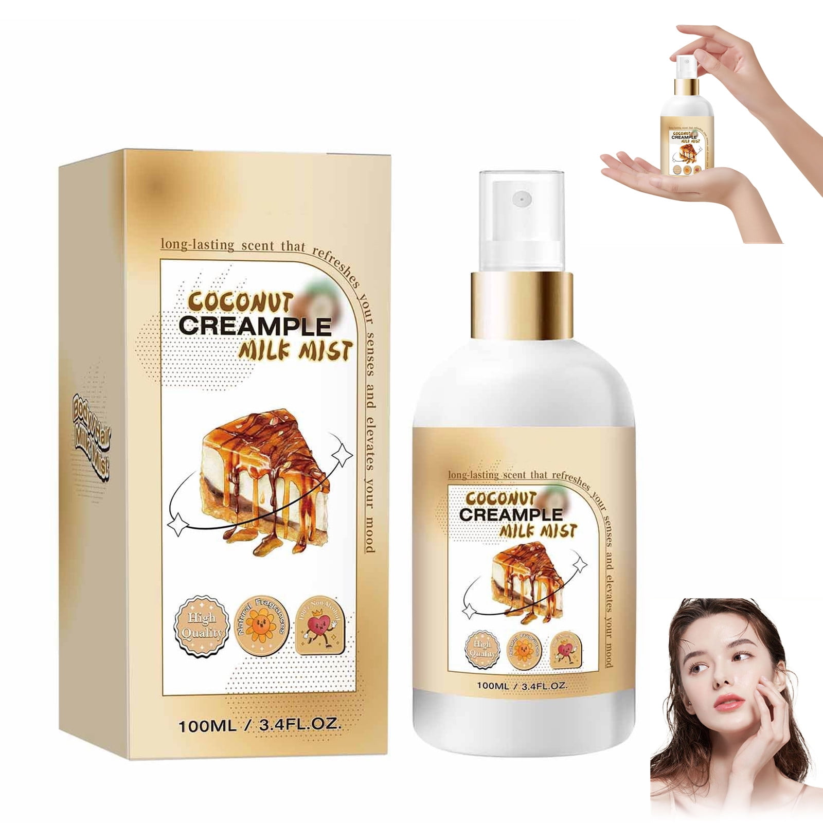 Vanilla Cream Puff Body/Hair Milk Mist, Milky Mist Body Spray, Vanilla ...
