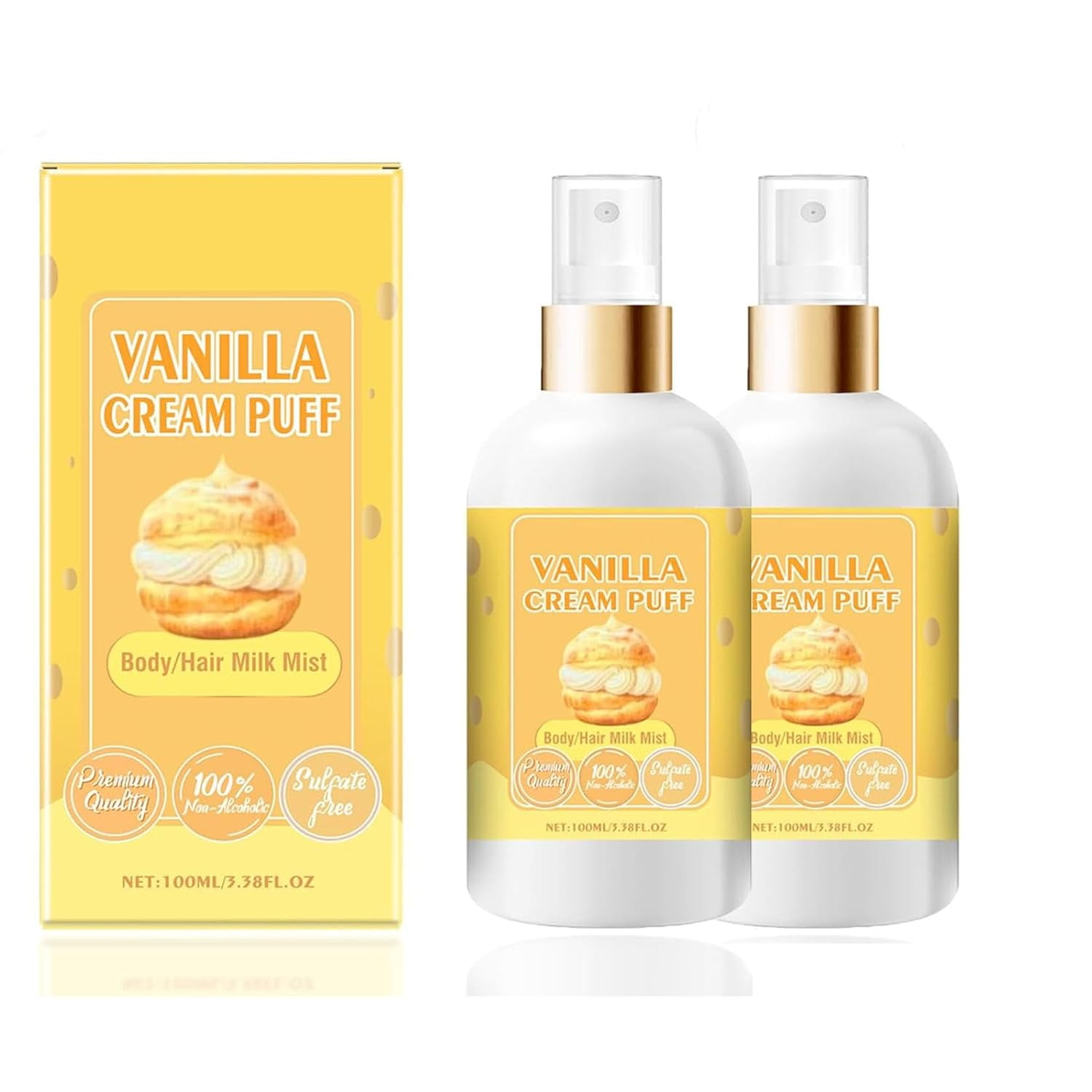 Vanilla Cream Puff Body and Hair Milk Mist, Vanilla Cream Puff Hair and ...