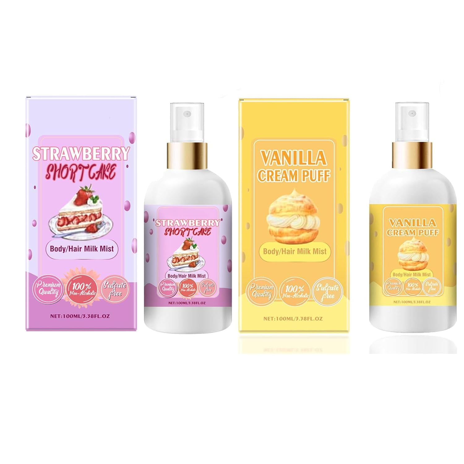 Vanilla Cream Puff Body and Hair Milk Mist, Vanilla Cream Puff Hair and ...