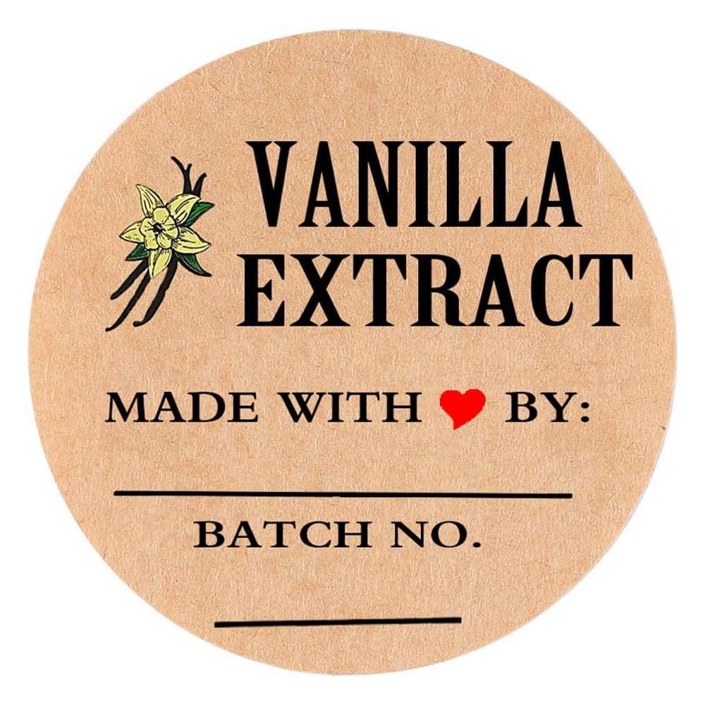Vanilla Extract Labels 2 inch Round Kraft Paper Vanilla Extract ...