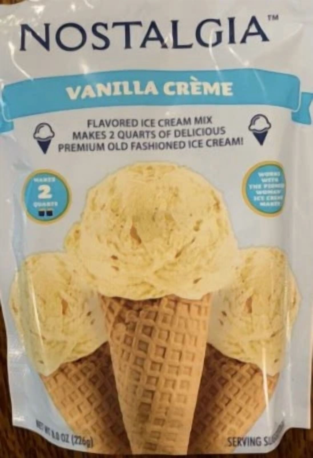 Vanilla Ice Cream Packet, For Nostalgia Electric Ice Cream Makers, 8-Oz ...