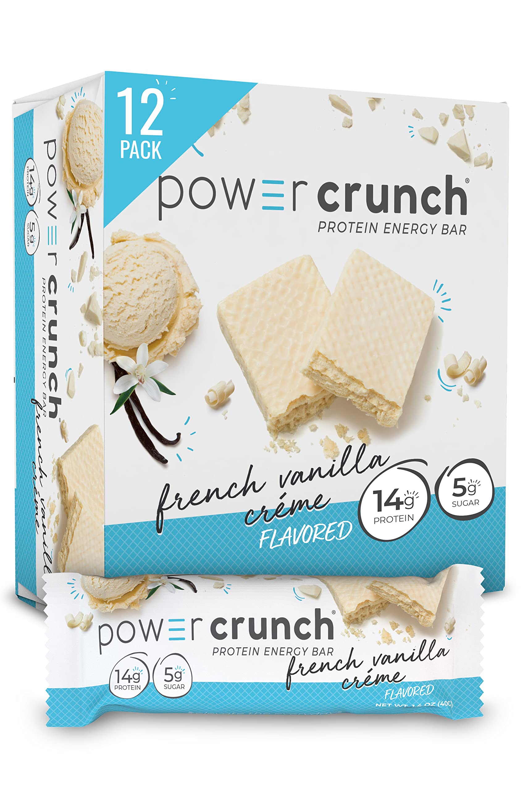 Power Crunch Protein Wafer YPF5 Bars, High Protein Snacks with ...