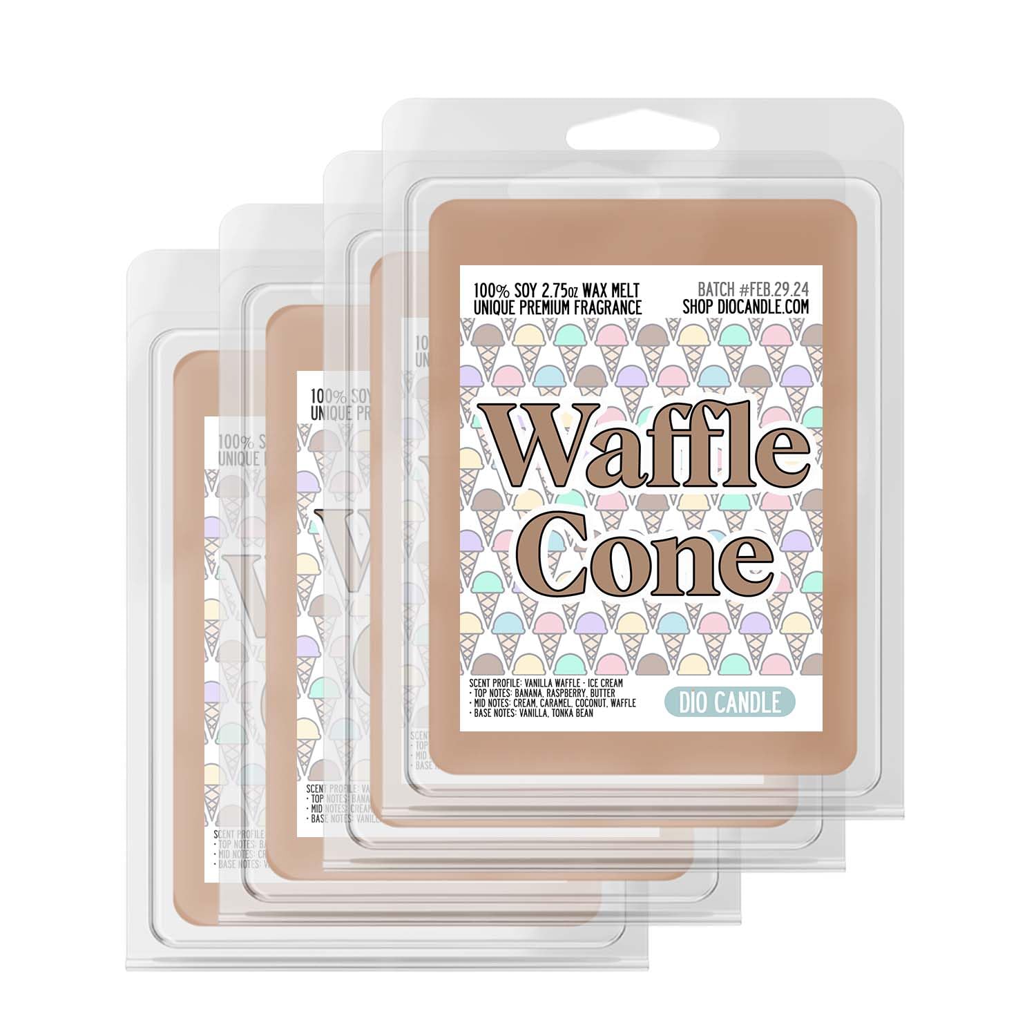 Vanilla Waffle Cone Scented Wax Melts, 100% Natural Vegan Soy Wax with ...