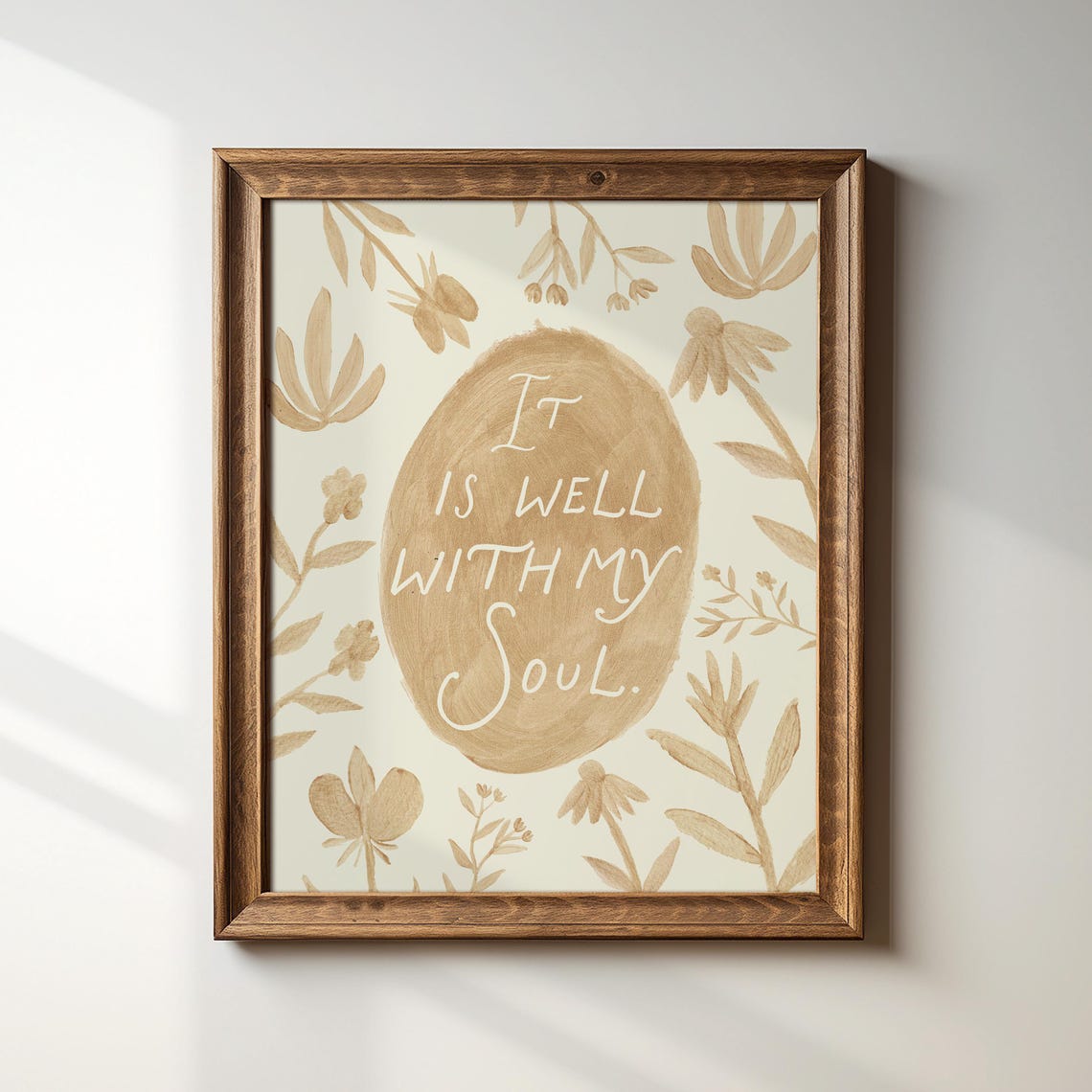 Vanilla Watercolor Floral Abstract It Is Well With My Soul Print, Art ...