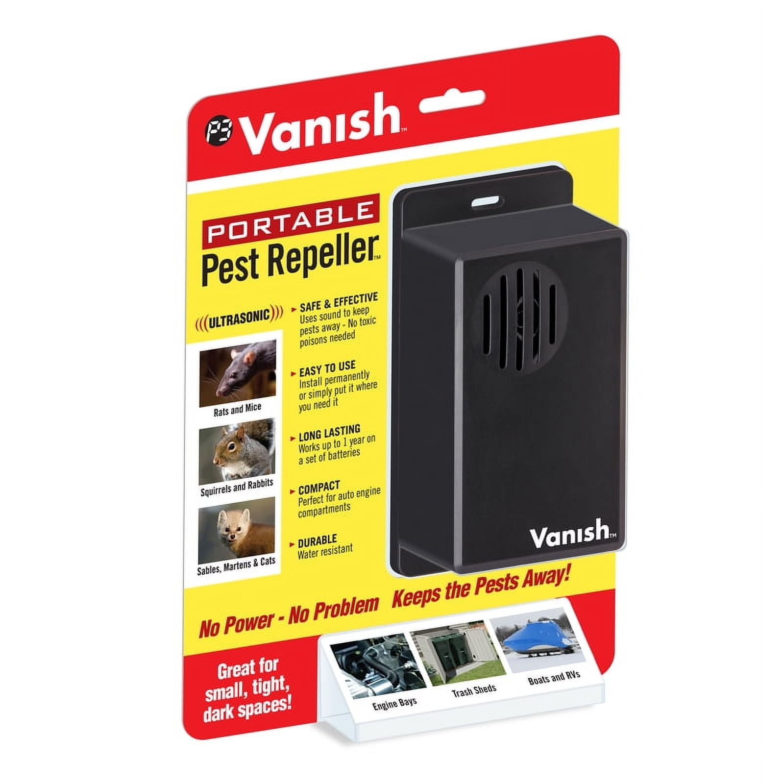 Vanish Portable Battery-Powered Electronic Pest Repeller, Indoor and ...