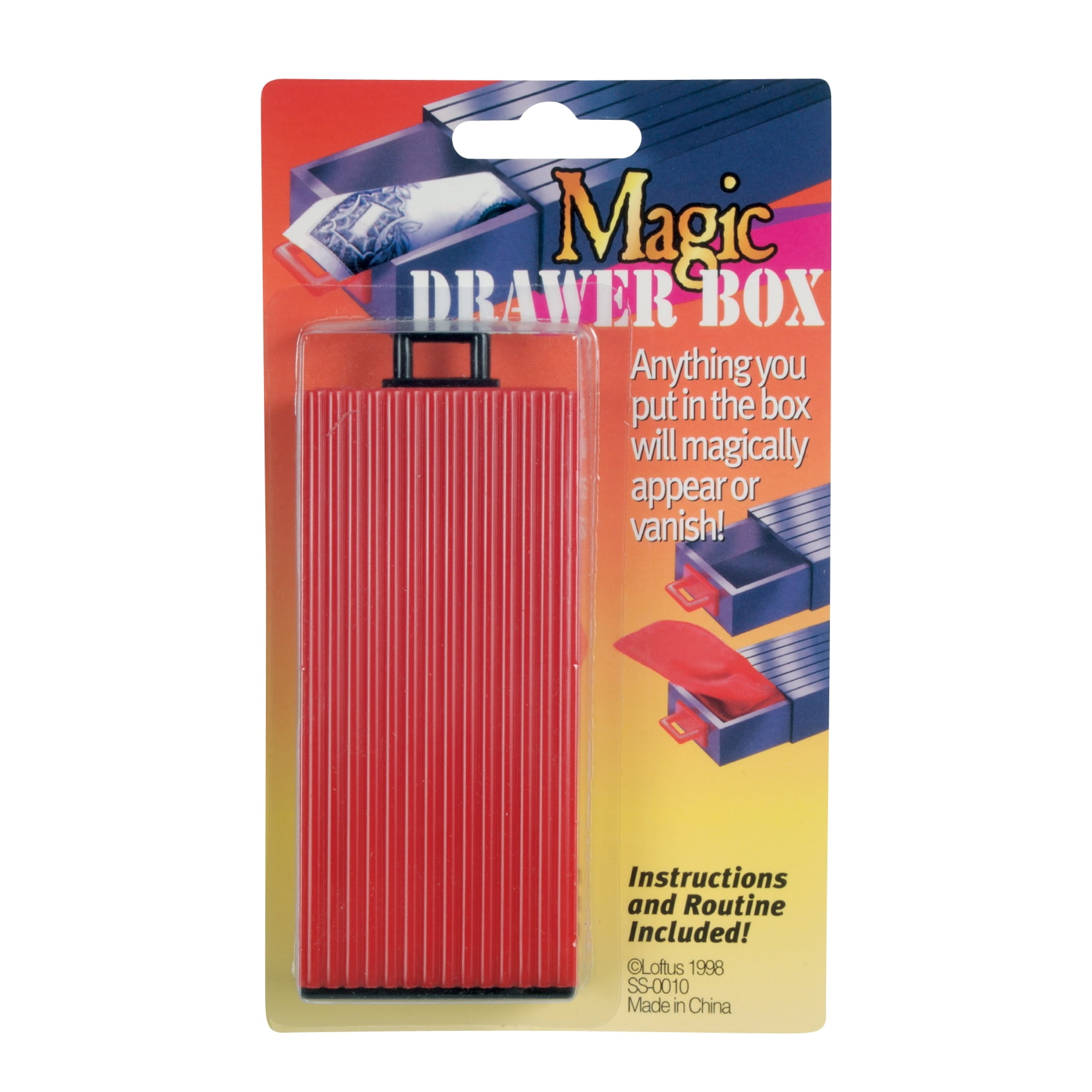 Vanishing Item Magic Drawer Box 4.25" Close-Up Magic Trick, Red Black ...
