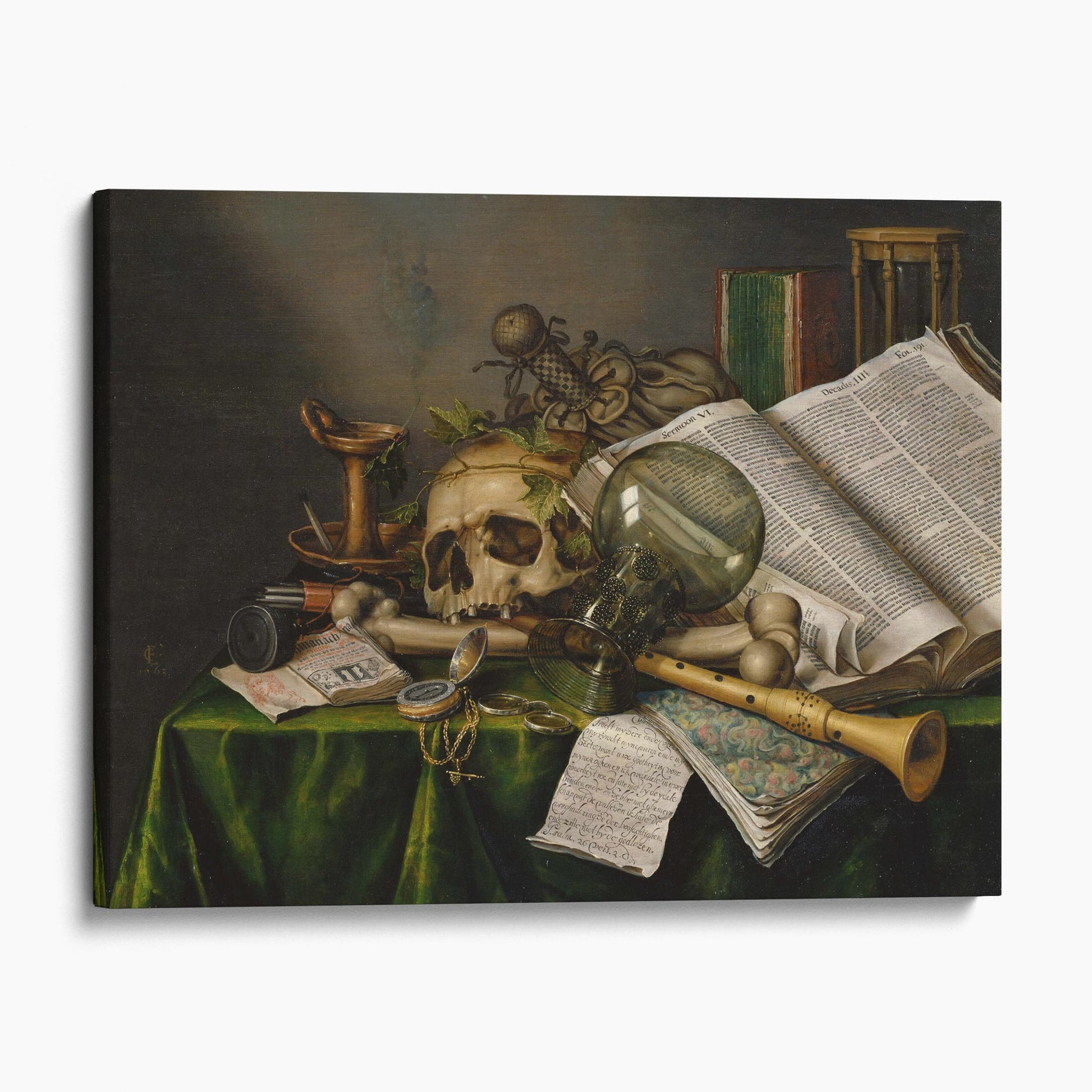 Vanitas Still Life with Books, Manuscripts and a Skull by Edwaert ...
