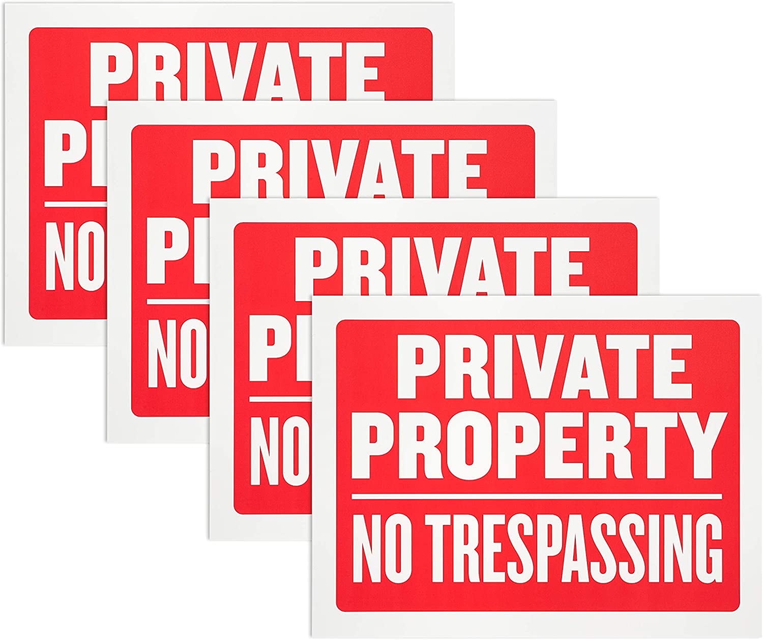 8 Pack Private Property No Trespassing Sign 9 x 12 Inch Weatherproof ...