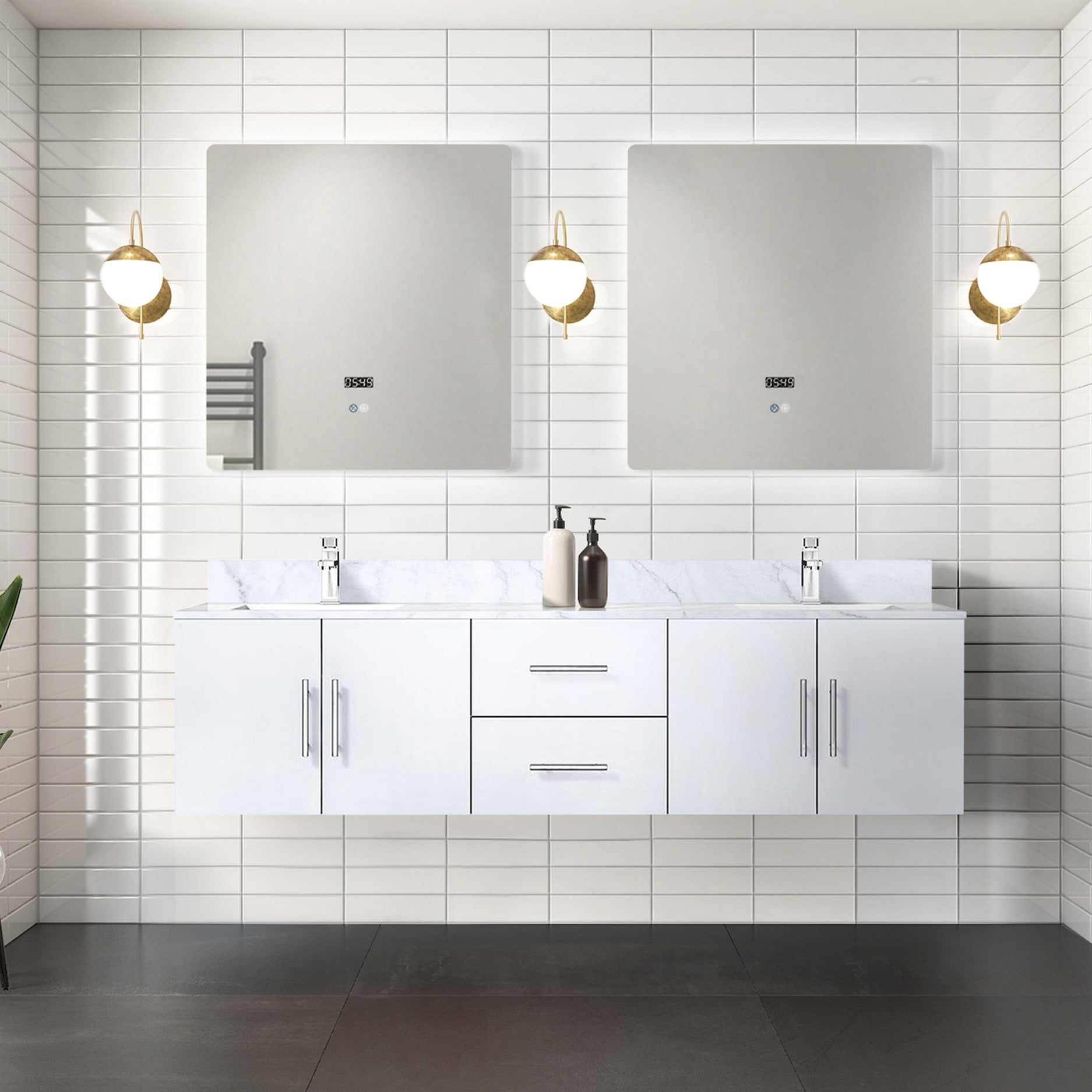 Vanity 72 in. W | Two Compartments Storage | Bathroom Furniture ...