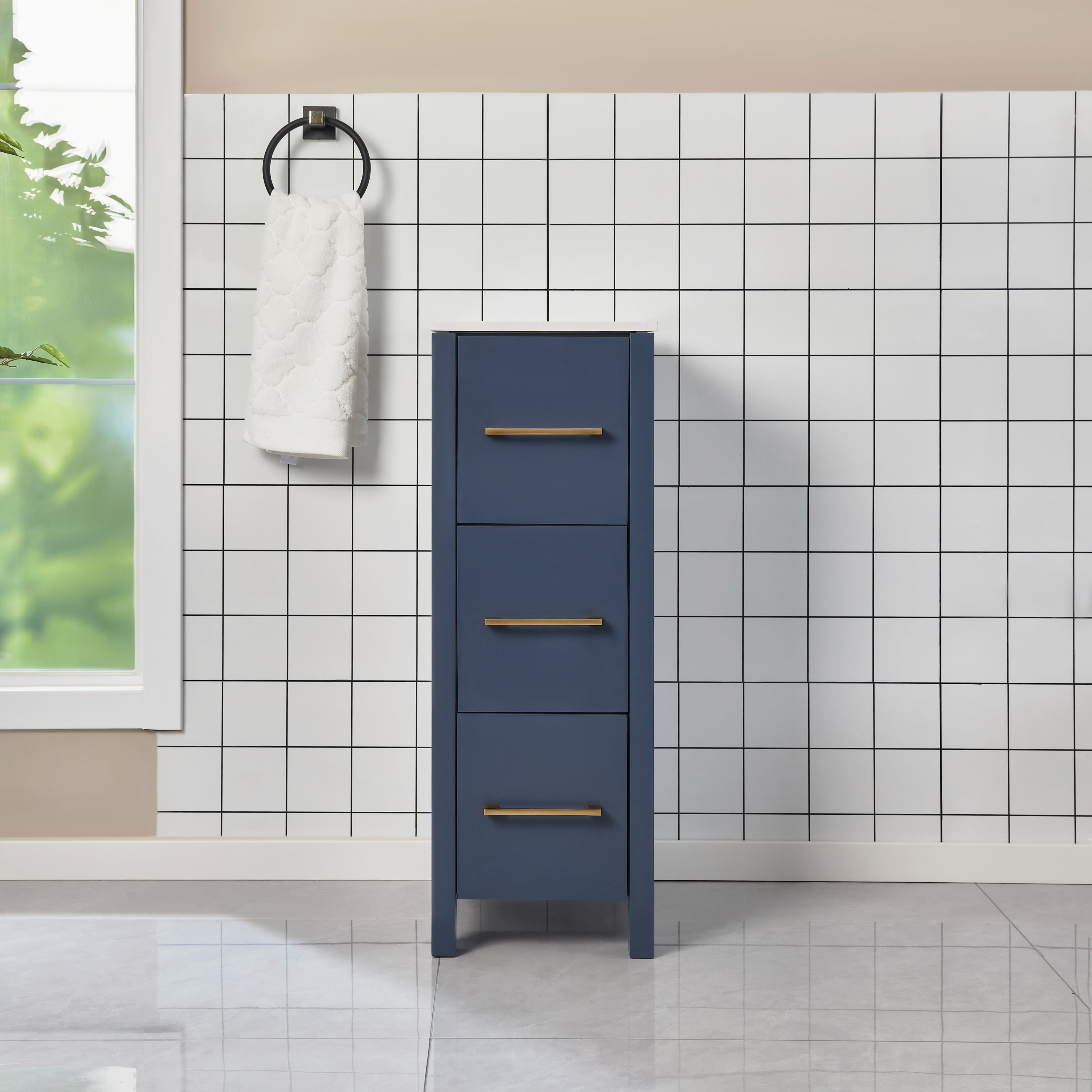 Vanity Art 12 Inch Bathroom Cabinet 3 Dove-Tailed Drawers with ...