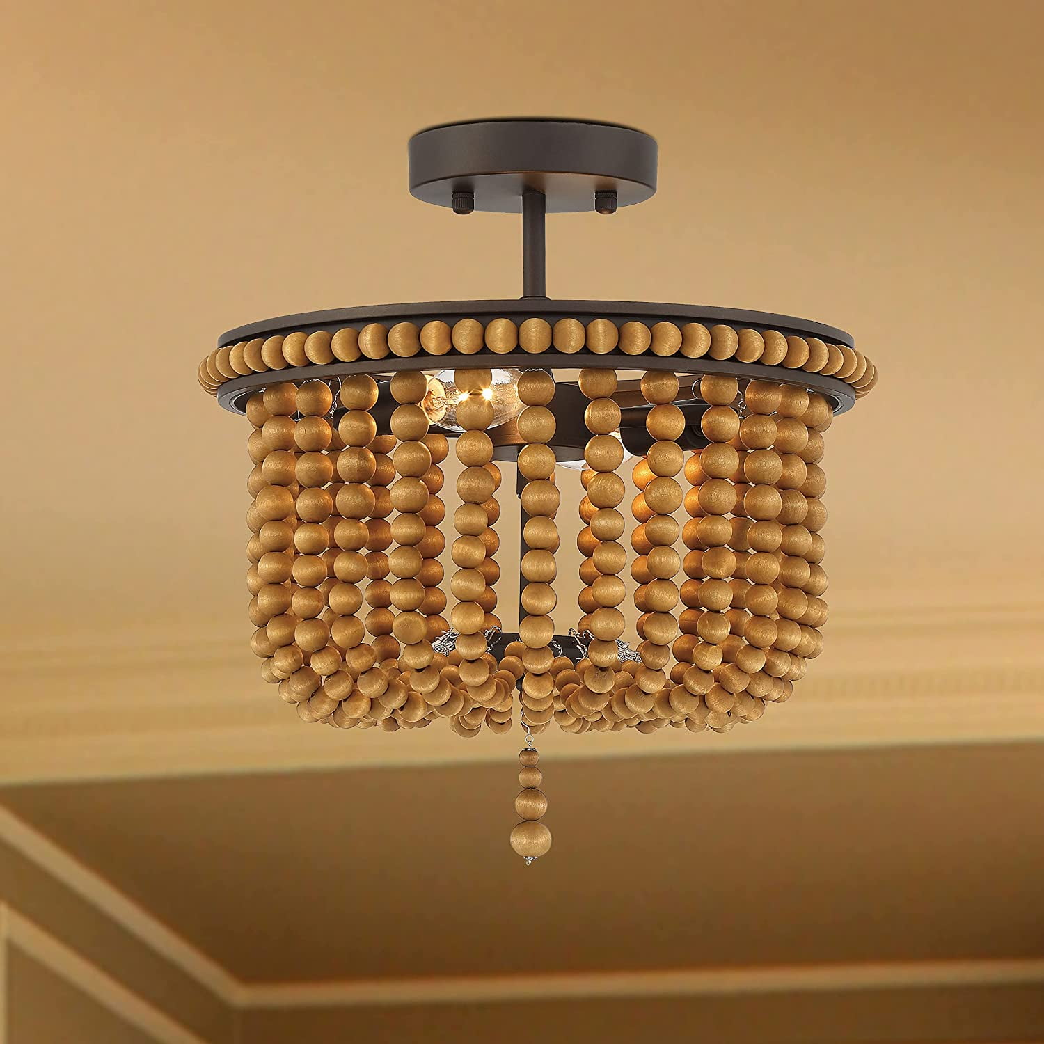 Vanity Art 2 Light 12.6 Inches Unique Statement Bowl Flush Mount ...