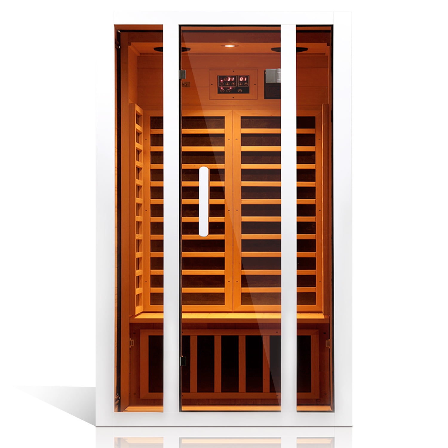Vanity Art 2-Person Sauna, FAR Infrared, Hemlock Wood, Low EMF, 6 Heaters, LED, Bluetooth ...