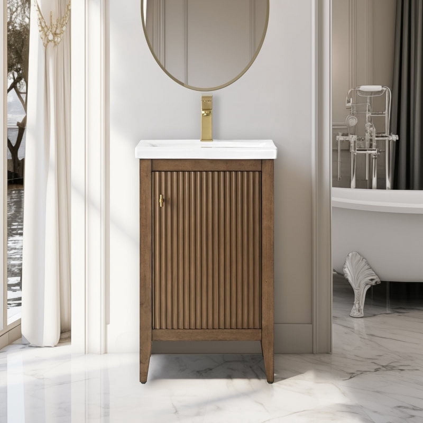 Vanity Art 20" Bathroom Vanity Cabinet with Ceramic Undermount Sink ...