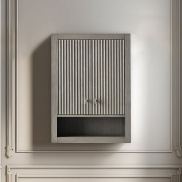 Kate and Laurel Arcott Modern Arch Wall Cabinet, 21 x 8 x 30, Natural ...