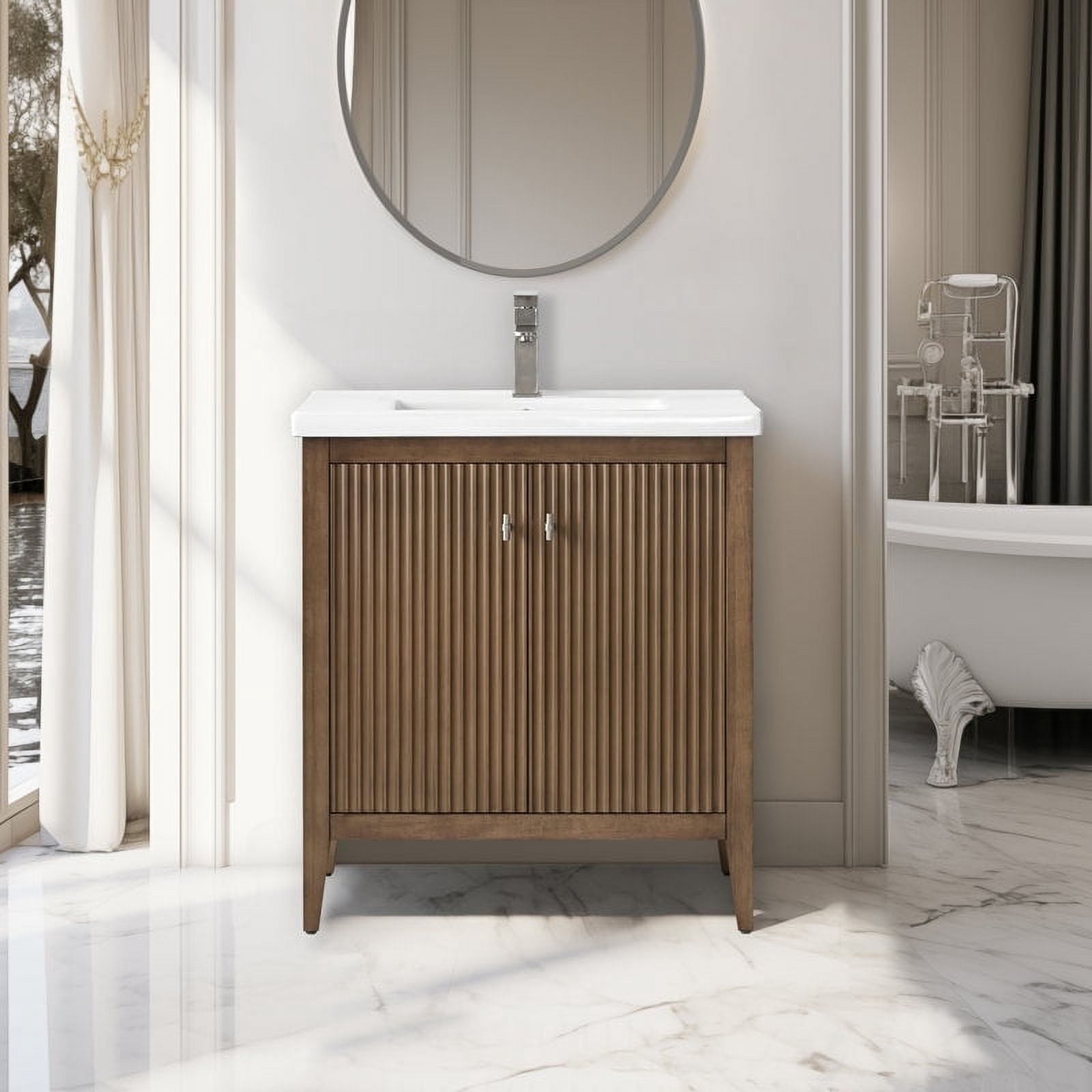 Vanity Art 30" Double Door Bathroom Vanity with Sink, Freestanding ...