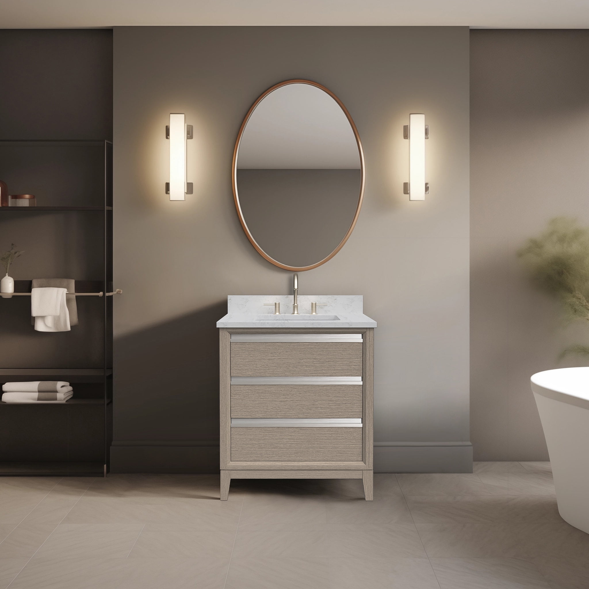 Vanity Art 30" Single Sink Bathroom Vanity Storage Cabinet with ...