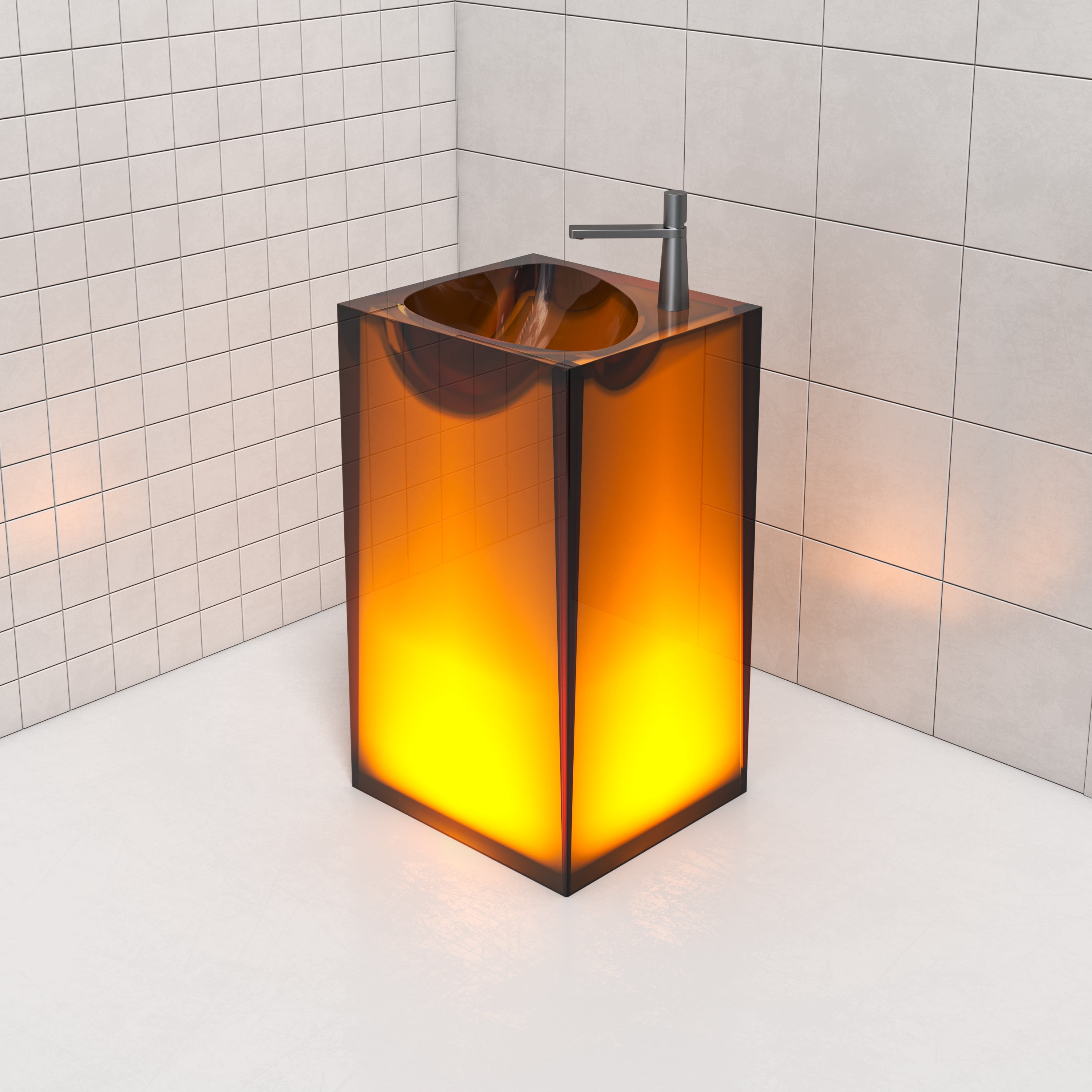 Vanity Art 33.5" Height Stone Resin Pedestal Freestanding Bathroom Sink ...