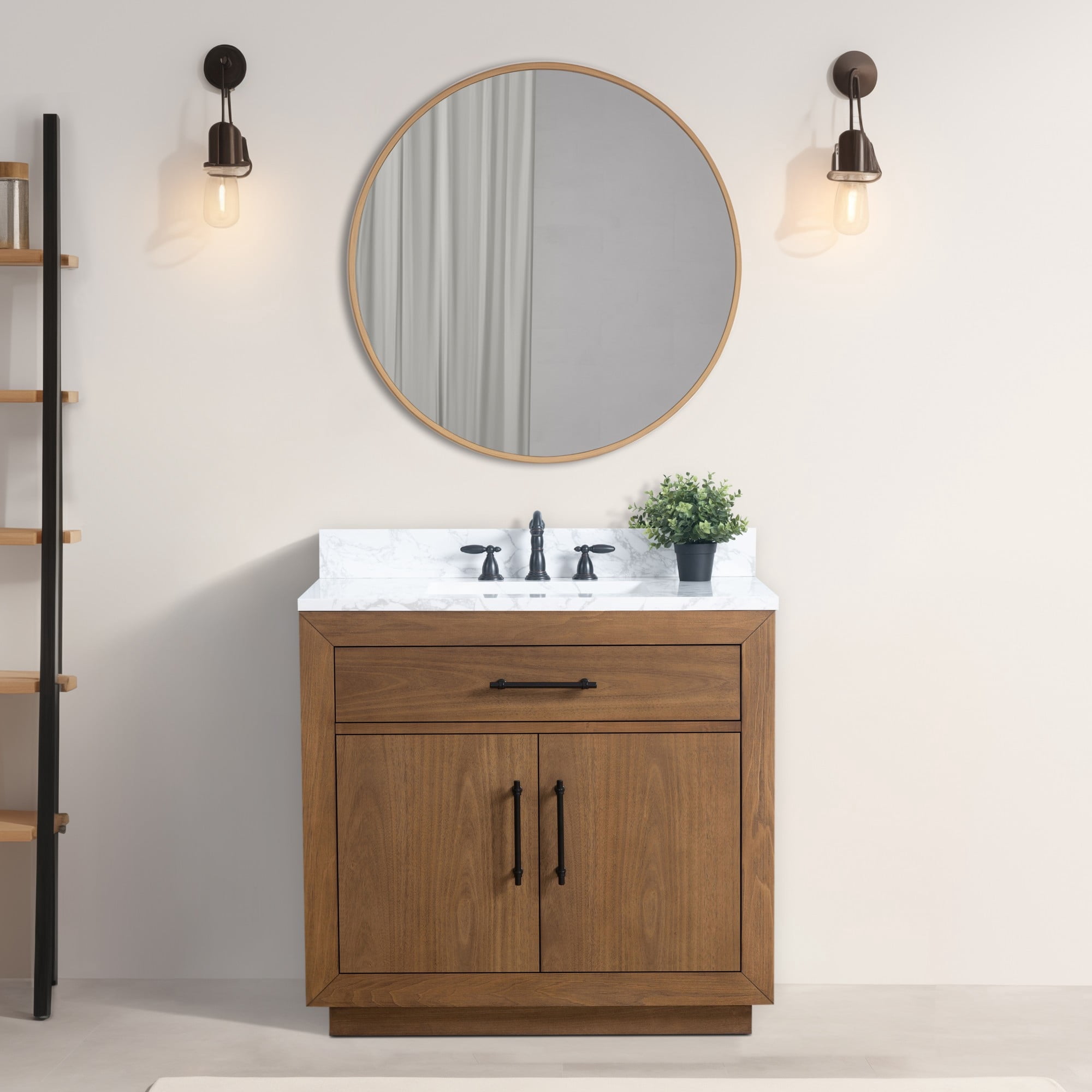 Vanity Art 36” Bathroom Vanity Cabinet, Solid Wood, Undermount Sink ...