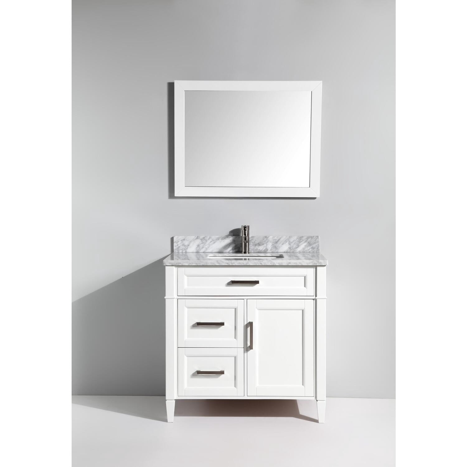 Vanity Art 36 in. Single Sink Bathroom Vanity Set - White - Walmart.com