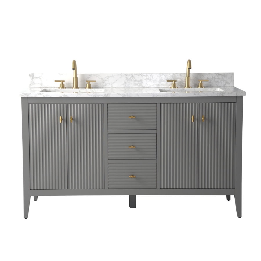 Vanity Art 60" Bathroom Vanity Cabinet with Undermount Sink, Solid Wood ...