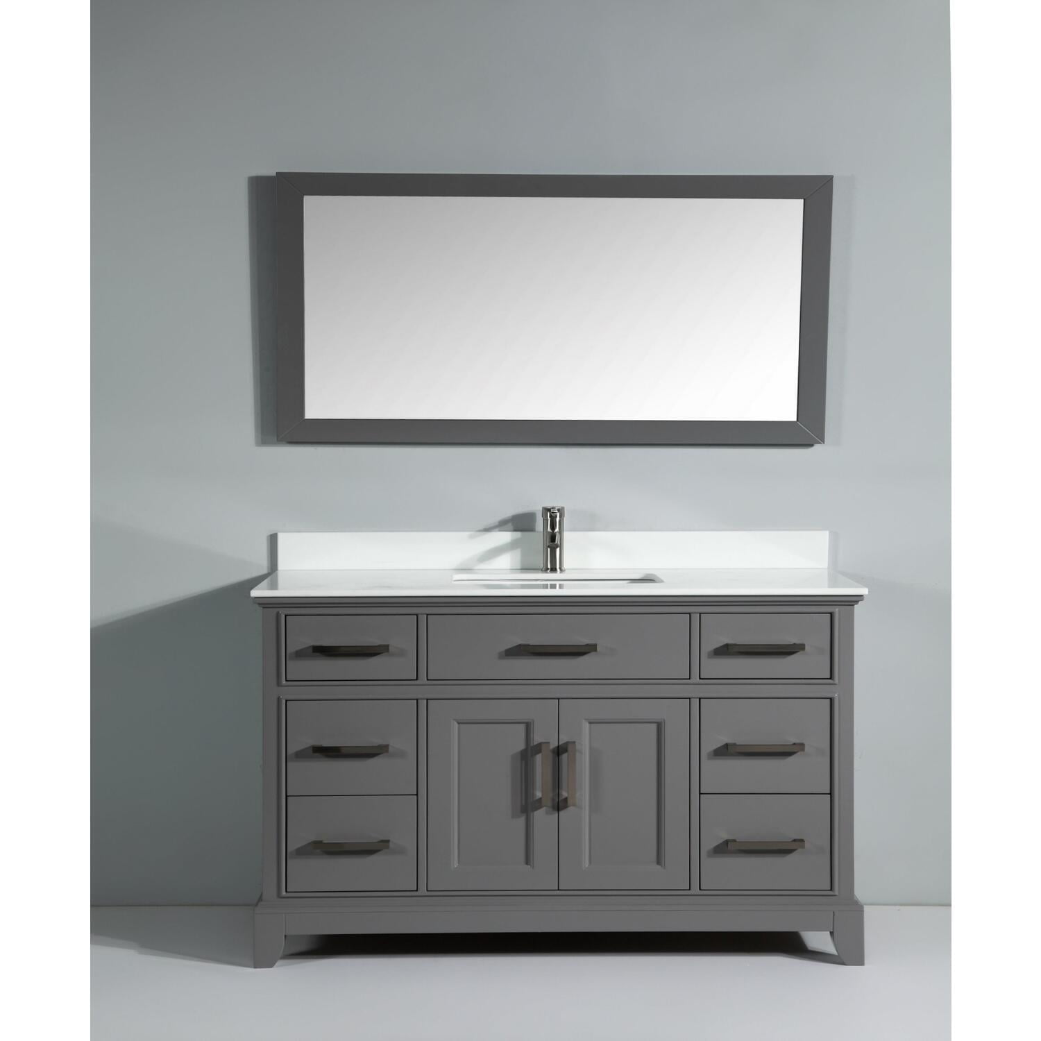 Vanity Art 60 in. Single Sink Bathroom Vanity Set, Gray - Walmart.com