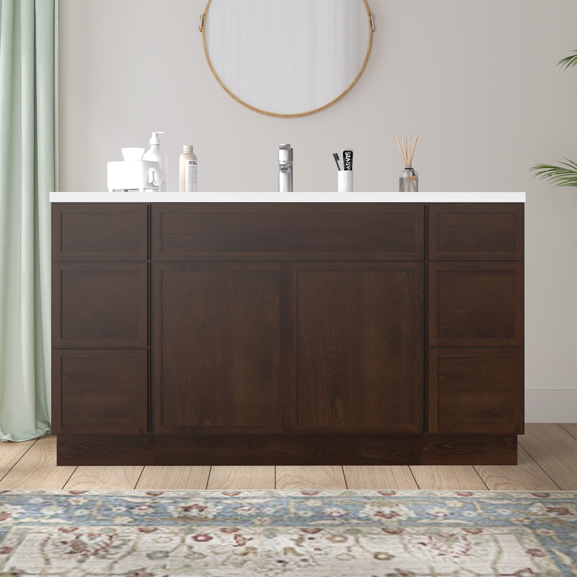 Vanity Art 63" Freestanding Bathroom Vanity Cabinet without Top in ...