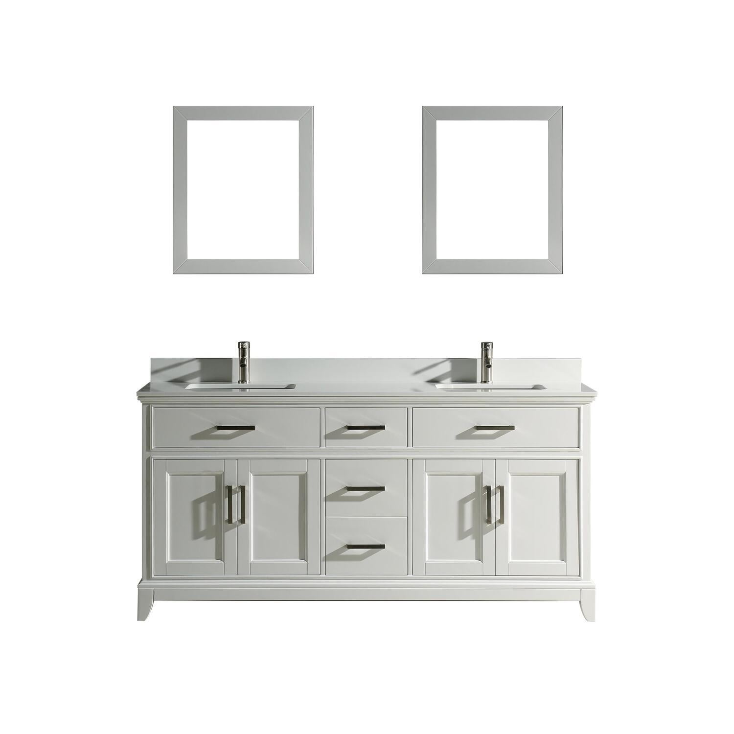 Vanity Art VA1072DW 72 in. Double Sink Bathroom Vanity Set, White ...